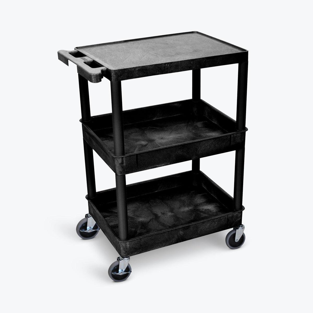 Luxor 3 Tier Professional Cart Flat Top and Tub Middle/Bottom Shelf Ca ...